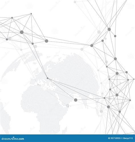 Geometric Graphic Background Communication Big Data Complex With Planet Particle Compounds