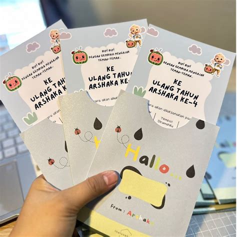 Cocomelon Theme Birthday Invitation Invitation Envelope Shopee