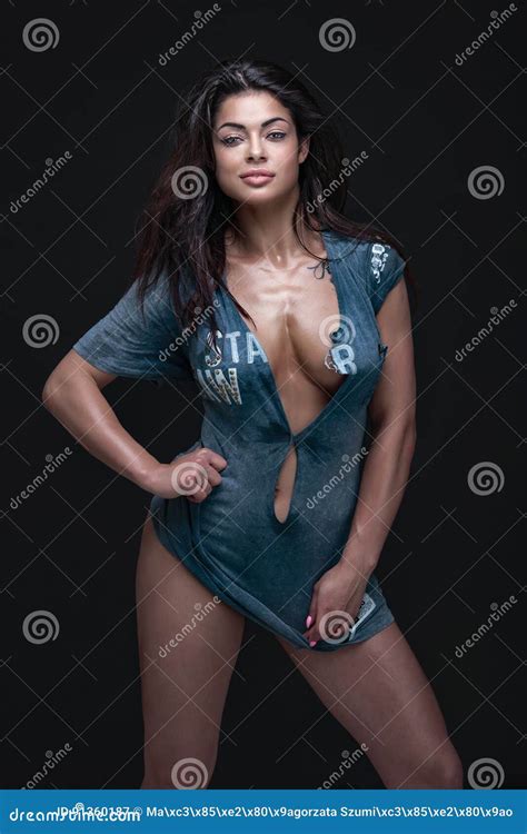 Sensual Brunette Girl Posing Stock Image Image Of Beautiful Perfect