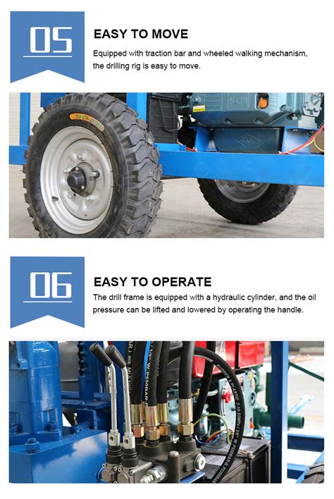 100 200m Small Drill Rig For Water Well Borehole Machine Tractor Mounted Water Well Drilling