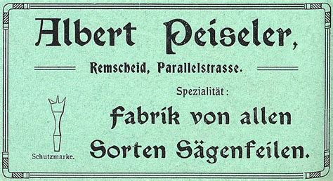 Deutsche Werkzeughersteller Und Händler Albert Peiseler Remscheid