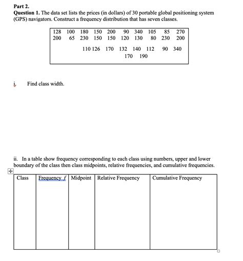 Solved Part 2 Question 1 The Data Set Lists The Prices In