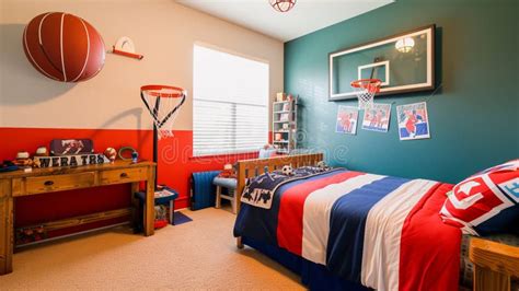 A Sports Bed And A Mini Basketball Hoop Transform The Room Into A Young