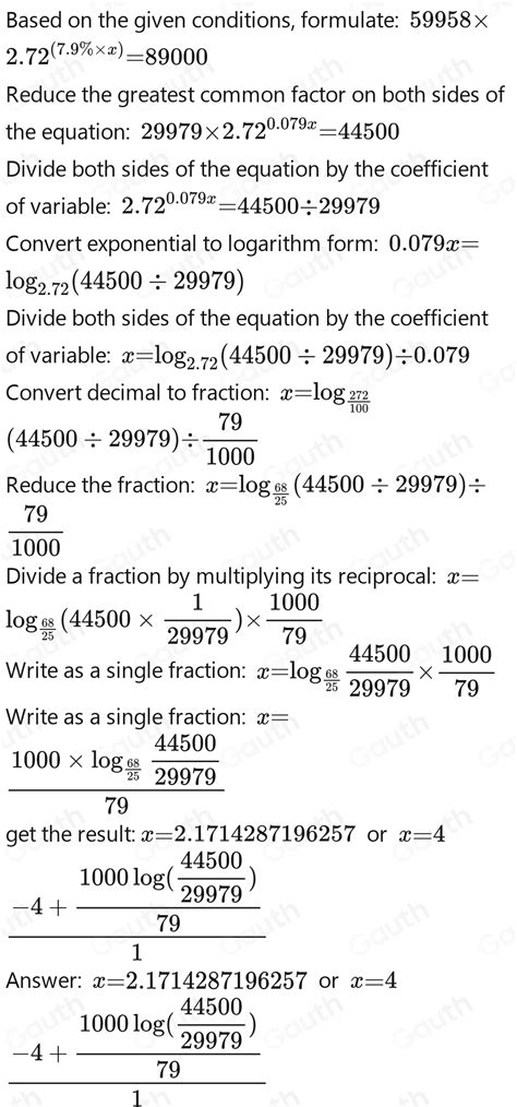 Solved Use The Continuous Compound Interest Formula To Find The Indicated Value A89000 P