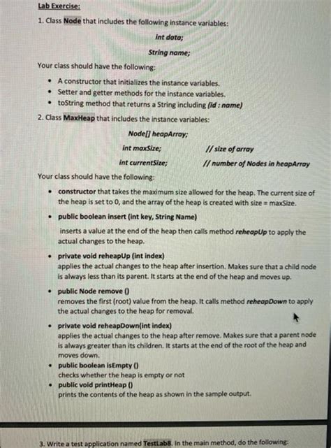 Solved Lab Exercise 1 Class Node That Includes The