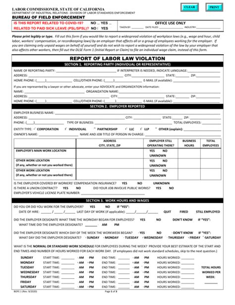California Department Of Industrial Relations Division Of Labor