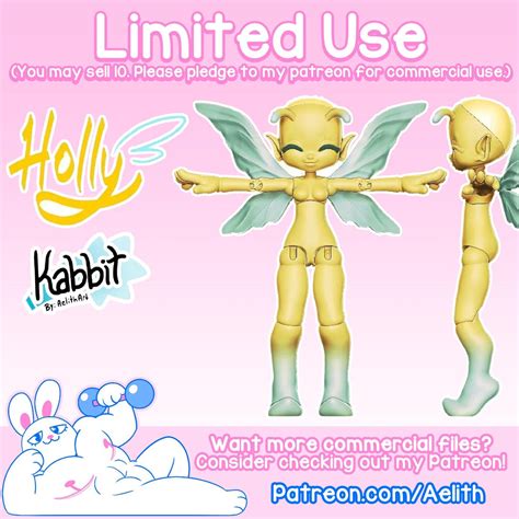 Kabbit Holly Bjd Doll 26 28cm Full Doll Stl Digital File Etsy