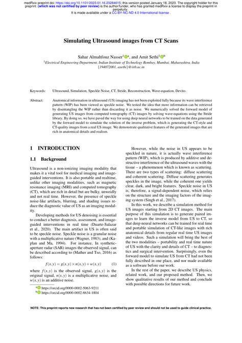 Pdf Simulating Ultrasound Images From Ct Scans