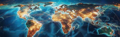 Global Ai Network Connecting The World Digitally Stock Illustration