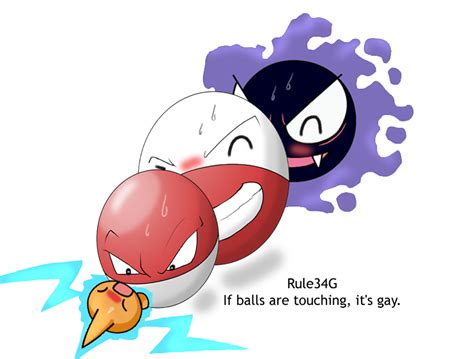 Rule 34 Balls Touching Electrode Pokemon Foursome Gastly Gay