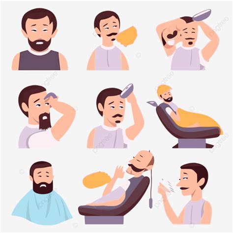 Procedure Clipart Various Types Of Hair Styling Cartoon Vector Procedure Clipart Cartoon Png