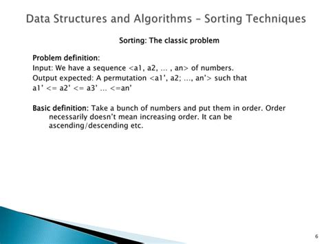 Lecture 2 Data Structures And Algorithms Sorting Techniques Ppt