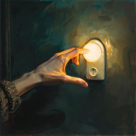 Symbolic Image Of A Hand Pressing A Button To Turn Off A Light Representing Energy Saving