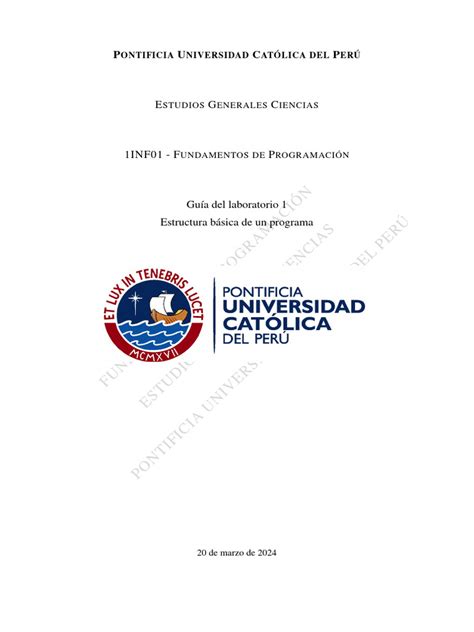 Guia 1 Estructura Básica De Un Programa 2024 1 Pdf Lenguaje De Programación Programación