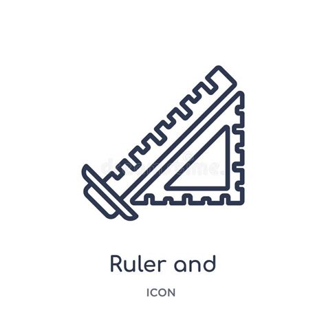 Linear Ruler And Square Measuring Tools Icon From Miscellaneous Outline Collection Thin Line