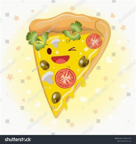 Cute Pizza Vector Icon Illustration Pizza Stock Vector Royalty Free