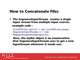 Input Output Streams PPT