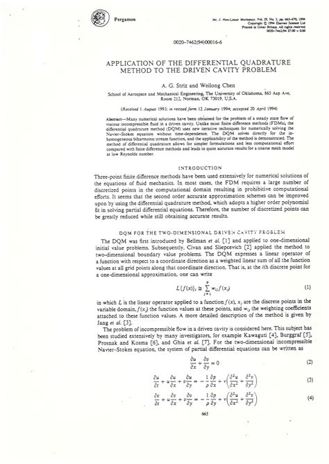 Pdf Application Of The Differential Quadrature Method To The Driven
