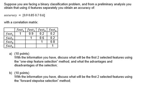 Suppose You Are Facing A Binary Classification