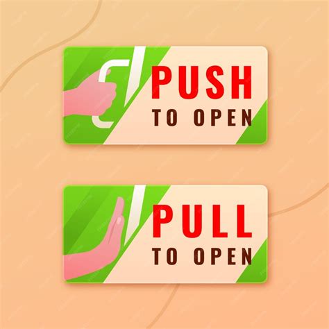 Free Vector Gradient Push Pull Sign Illustration