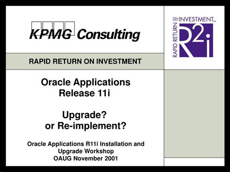 Ppt Oracle Applications Release 11i Upgrade Or Re Implement