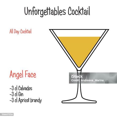 천사 얼굴 알콜 칵테일 벡터 일러스트 레이 션 레시피 절연 각얼음에 대한 스톡 벡터 아트 및 기타 이미지 각얼음 개념 건조한 Istock