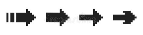 set of pixel arrows collection of black cursors 8 bit pointers