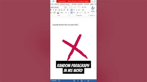 Random Paragraph In Ms Word 😍 Msword Wordtutorial Shorts Youtube
