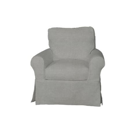 Sunset Trading Horizon Slipcovered Swivel Chair Peyton Slate 1
