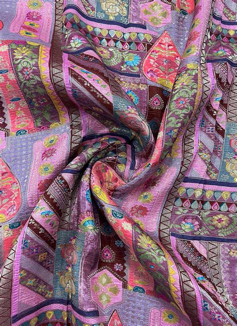 Shop Pink Jacquard Art Silk Fabric In Uk Cbazaar