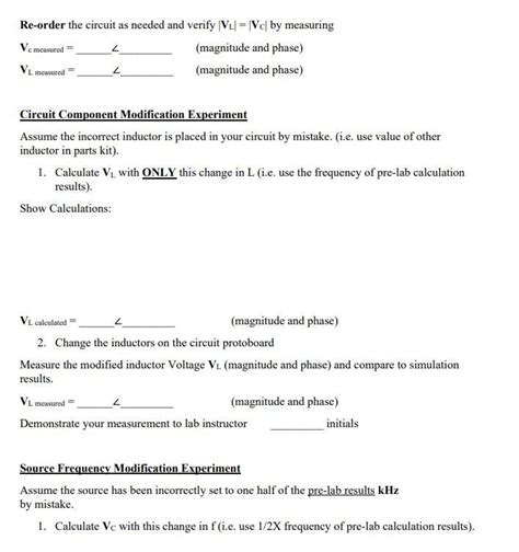 solved pre lab assignment determine circuit component