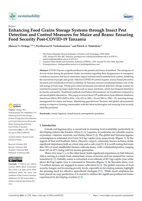 PDF Enhancing Food Grains Storage Systems Through Insect Pest Detection And Control Measures
