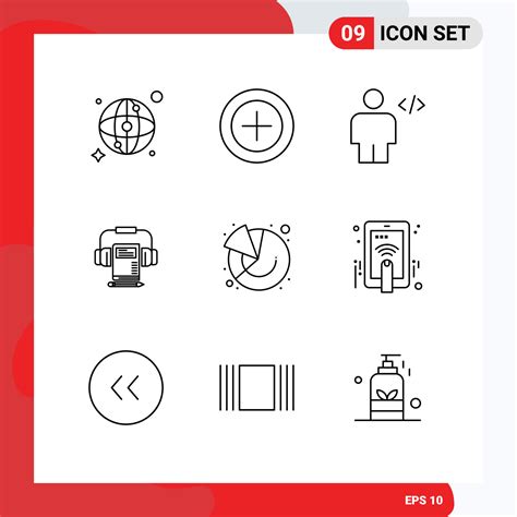 Outline Pack Of 9 Universal Symbols Of Graph Chart Code Book Audio