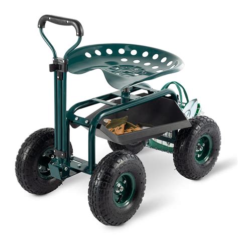 Garden Cart With Seat Outdoor Gardening Carts Heavy Duty