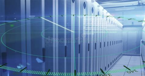Image Of Line Moving In Circle And Computer Language Over Data Server