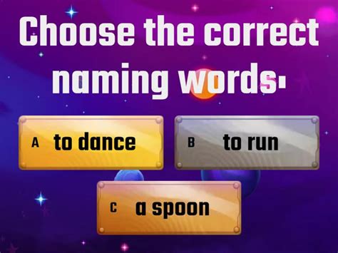 Naming Words Quiz