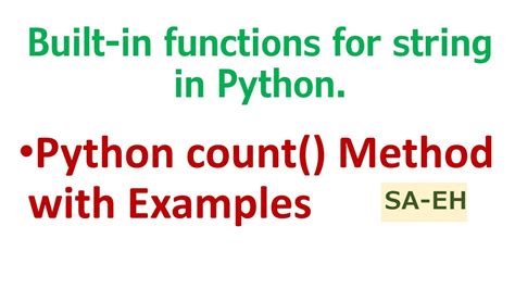 Python Count String Count In Python Built In Functions For