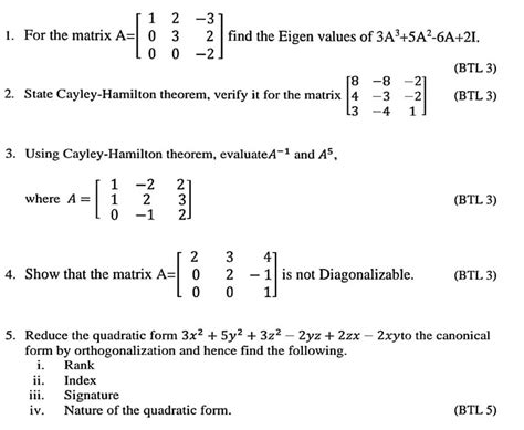 for the matrix a left begin{array}{rrr}1 and 2 and 3 0 and 3 and 2 0 and 0