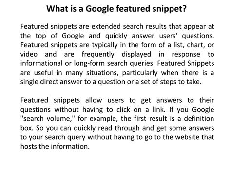 PPT Online Reputation Management How To Rank In Googles Featured Snippets PowerPoint
