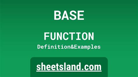 BASE Function Definition Formula Examples And Usage