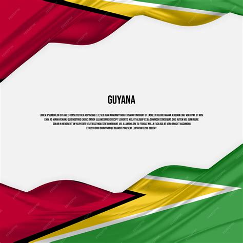 Premium Vector Guyana Flag Design Waving Guyana Flag Made Of Satin Or