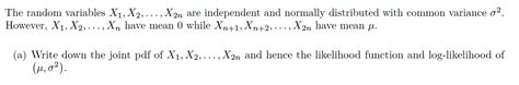 Solved The Random Variables X1x2x2n Are Independent And