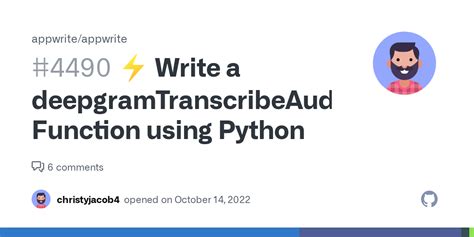 ⚡ Write A Deepgramtranscribeaudio Function Using Python · Issue 4490