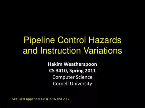 PPT Pipeline Control Hazards And Instruction Variations PowerPoint Presentation ID