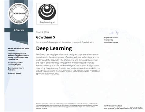gowtham s on linkedin had great experience learning deep learning
