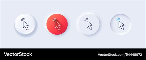 Mouse Cursor Line Icon Click Action Sign Vector Image