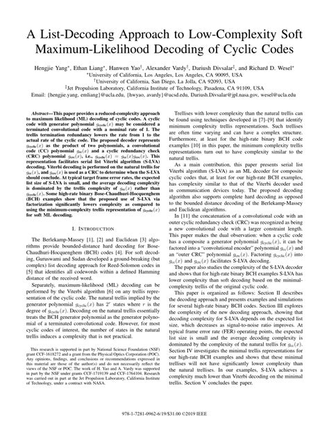 Pdf A List Decoding Approach To Low Complexity Soft Maximum