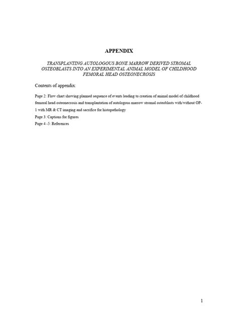 Op 1 Appendix Pdf Bone Bone Marrow