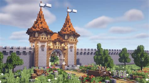 How To Build A Medieval Castle Gate In Minecraft
