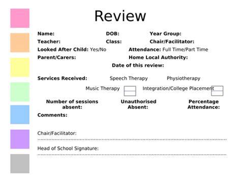Annual Review Person Centered Ehcp Template Teaching Resources